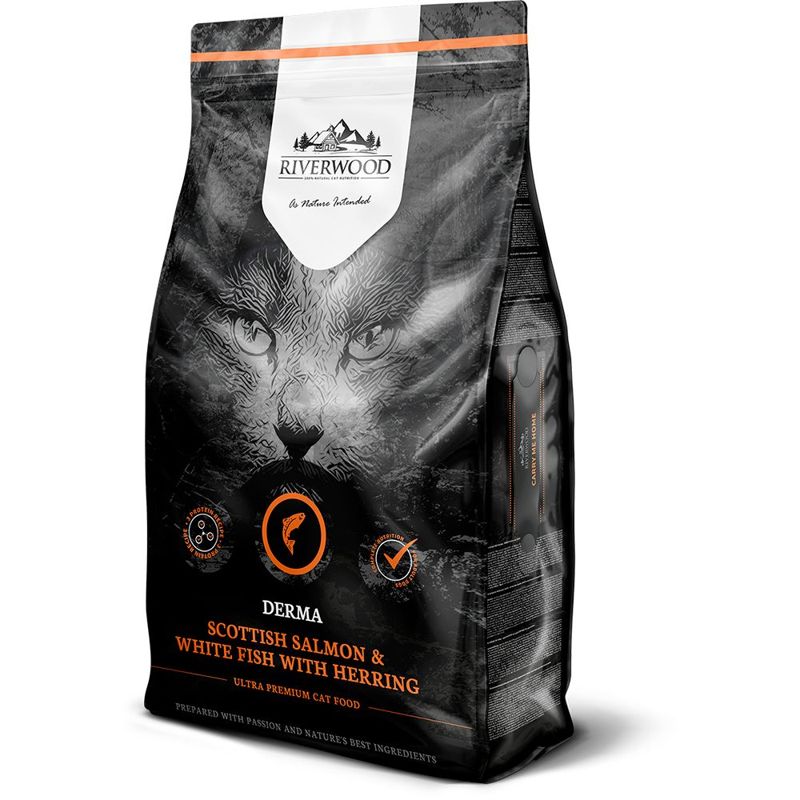 Riverwood Cat Derma Skot. lohi, vaalea kala ja silli, 2kg | VIPstore.fi